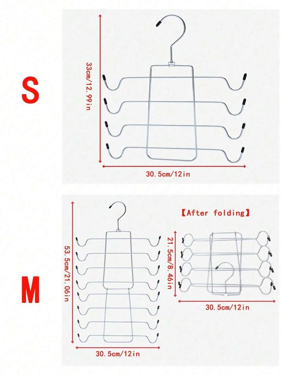 Space-Saving 4-Layer And 8-Layer Adjustable Clothes Hanger Stainless ...