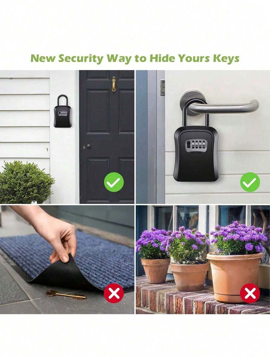 Key Lock Box For Outside - Wall Mount Lockbox For House Keys Outdoor ...