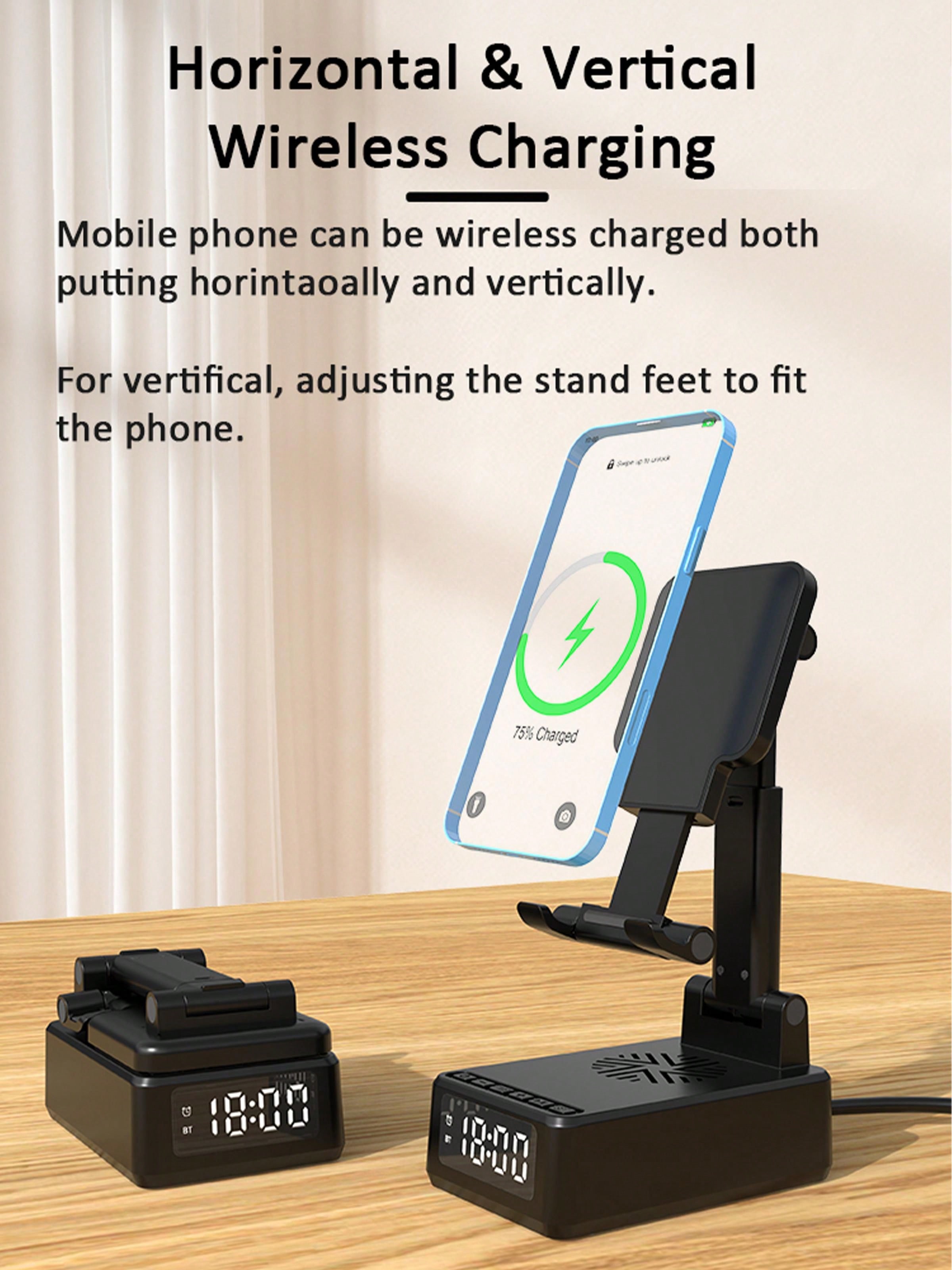 Desktop Foldable Wireless Charging Stand With Wireless Speaker And ...
