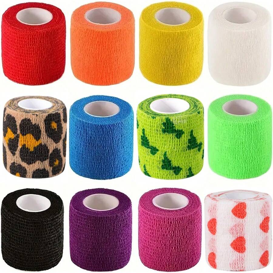 12pcs Colored Bandage Tattoos Grip Tape Wraps Bundle Non-Woven ...