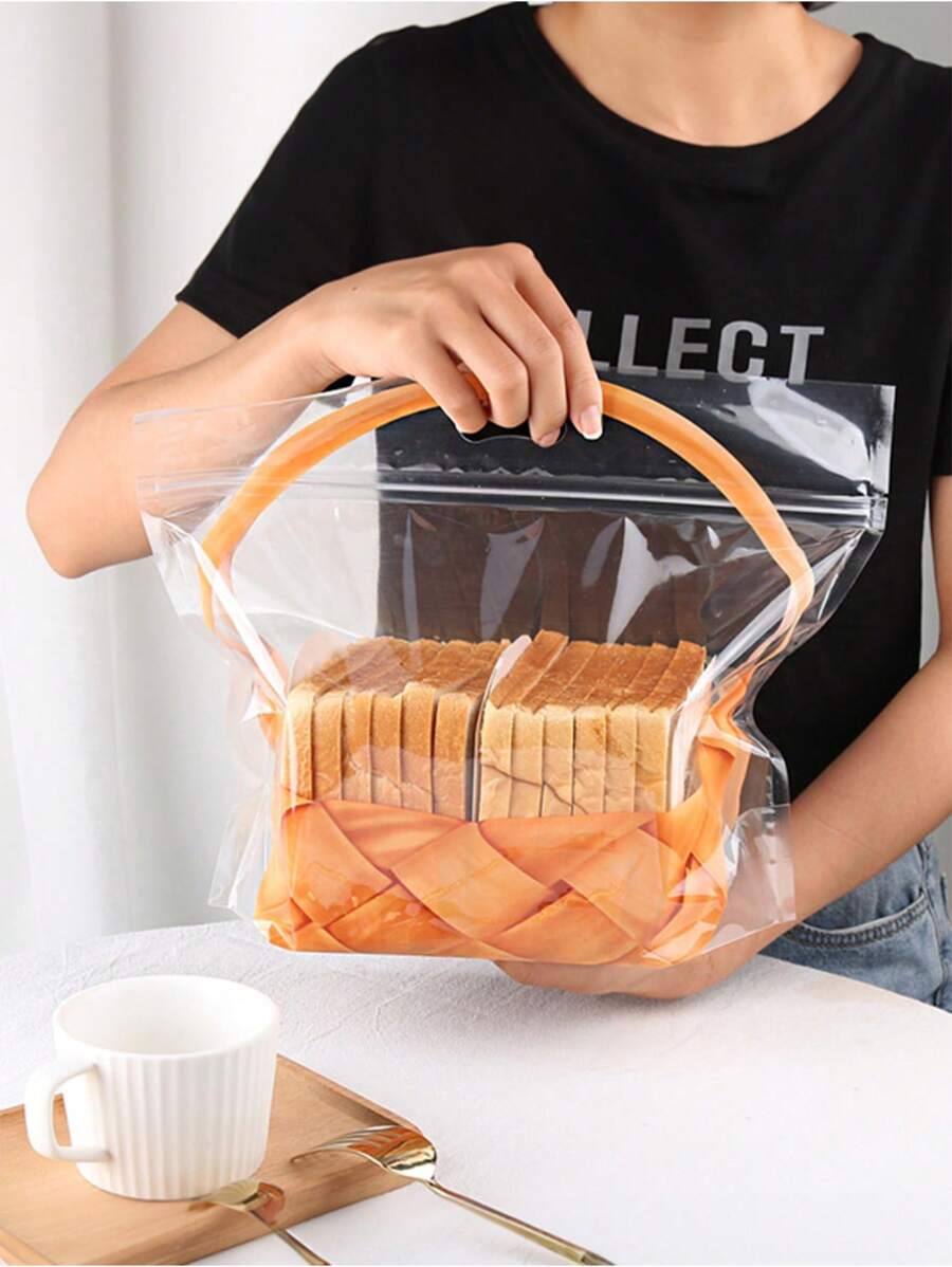 12pcs, Large Capacity Transparent Self Sealing Bread Toast Bag, Printed ...