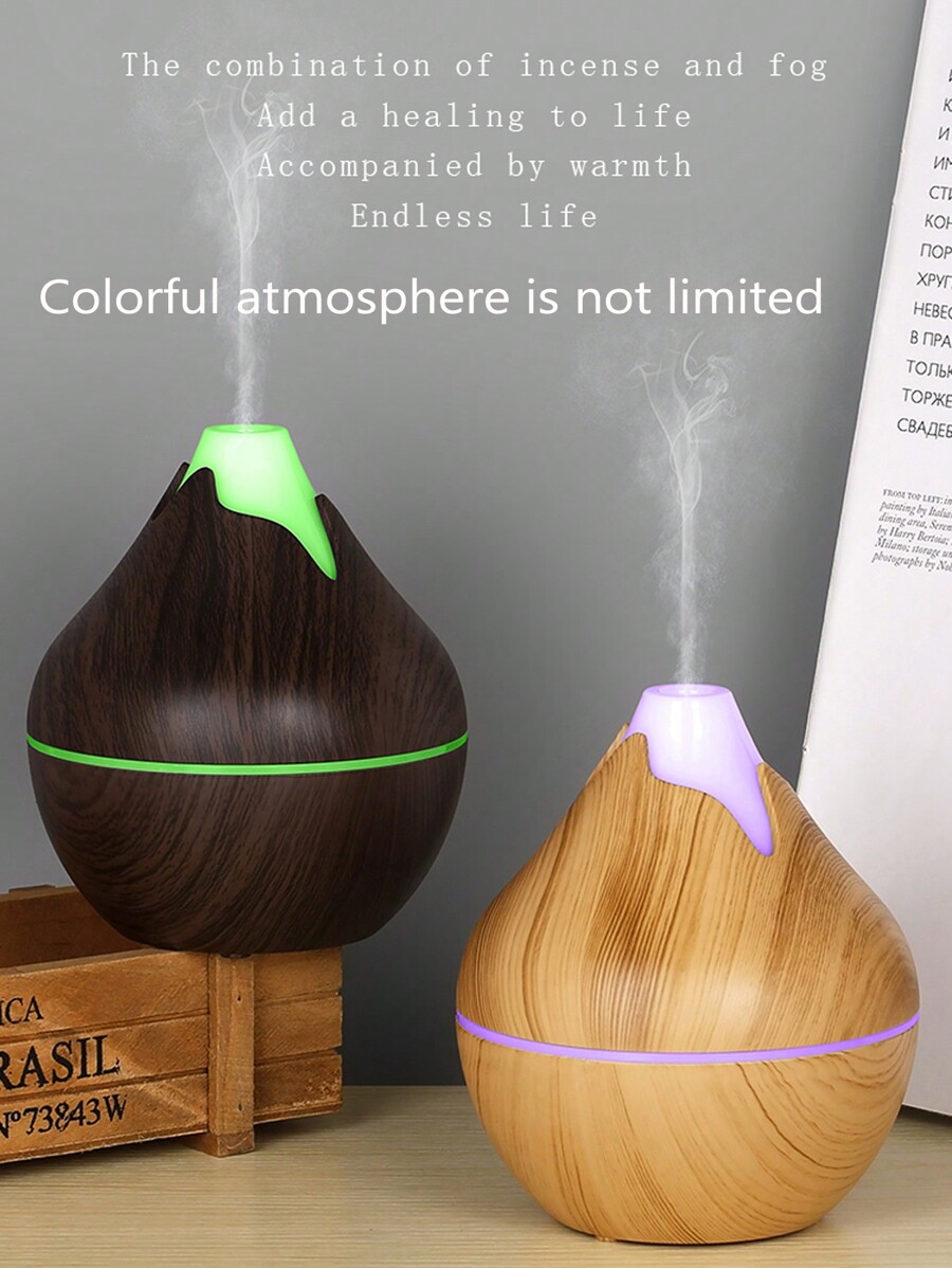 1pc, New Home Wood Grain Snow Mountain Humidifier Cold Mist Micro ...