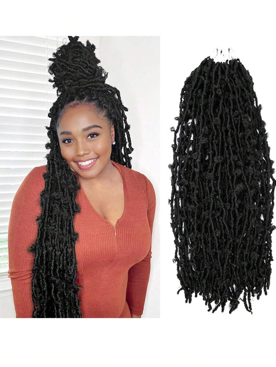 1PC 24 Inch Butterfly Locs Crochet Hair Long Distressed Faux Braids ...