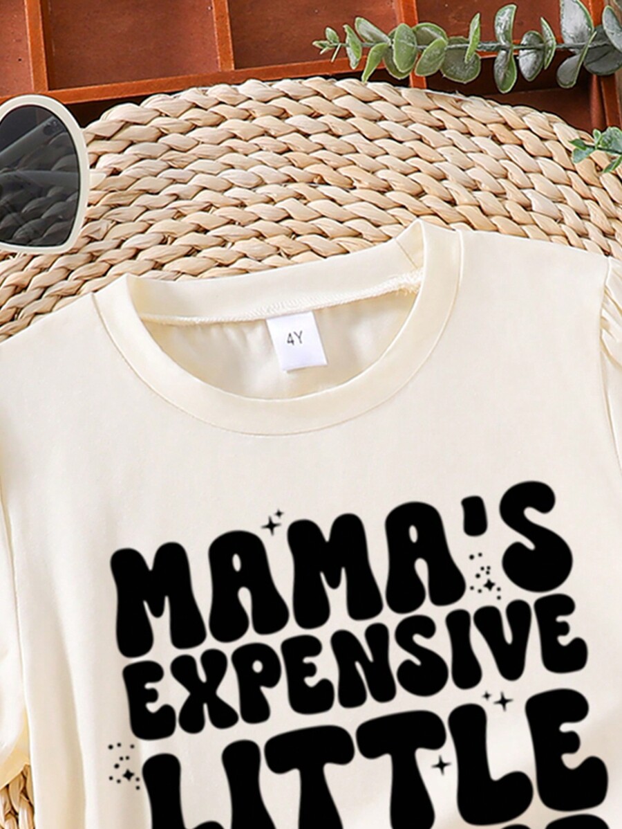 Young Girls' Summer Casual Slogan Printed Short Sleeve T-Shirt | SHEIN USA