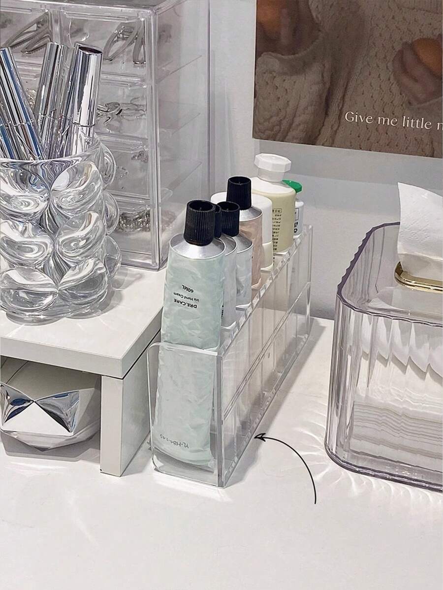 1pc Vanity Table Cosmetic Storage Rack Drawer Separator Transparent ...