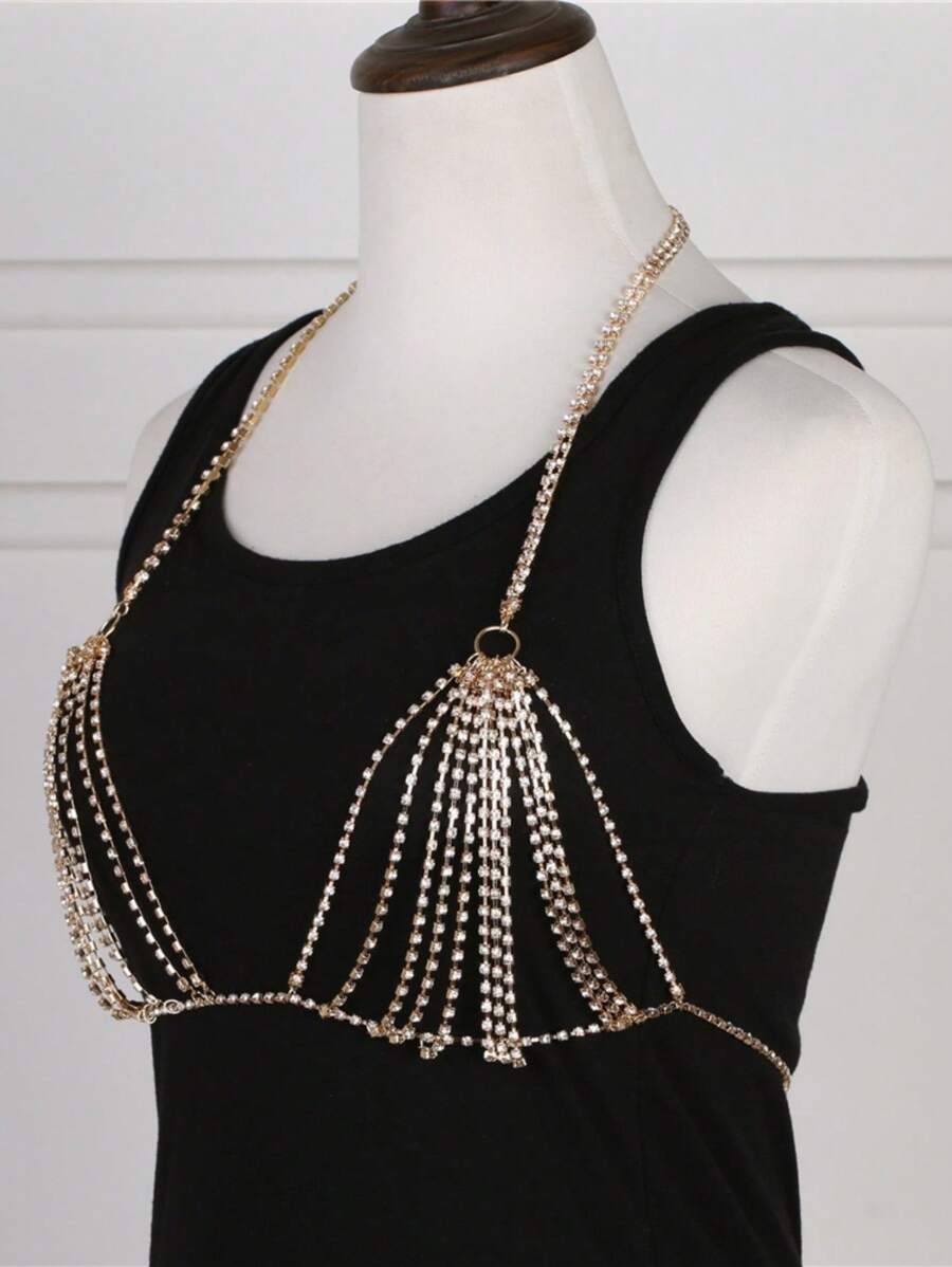 Sexy Rhinestone Chain Layered Bikini Bra Chains Body Chains | SHEIN USA