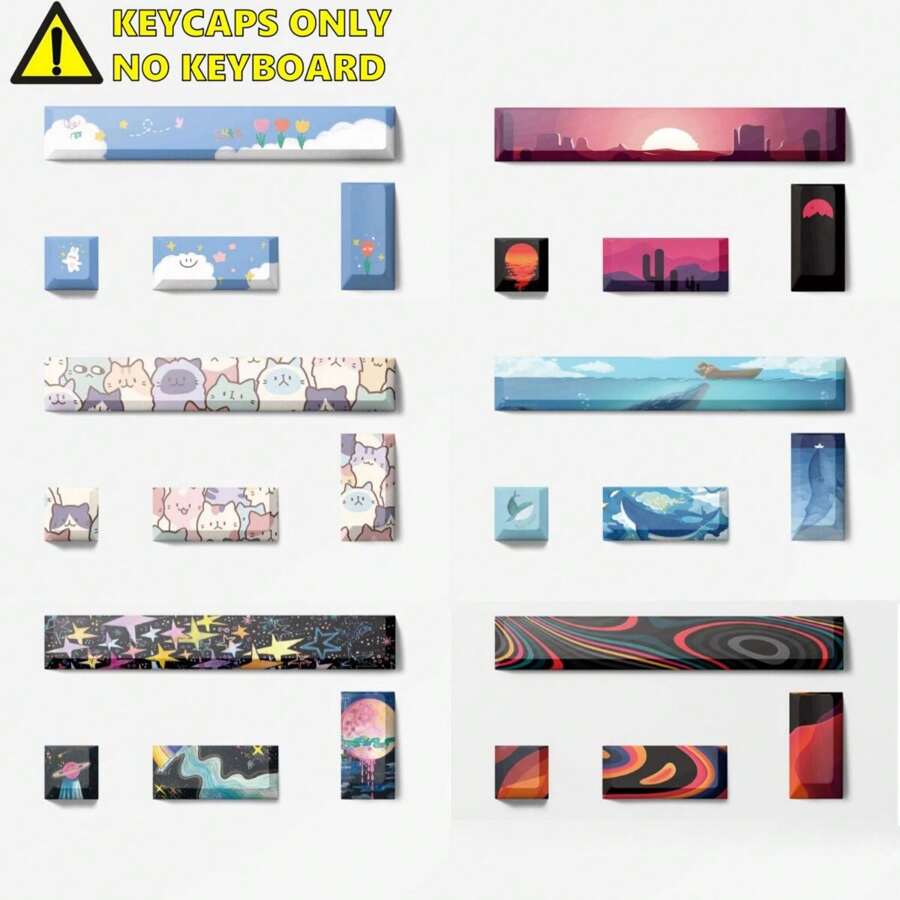 4 Keys PBT Keycaps Cherry Profile Dye-Sub Legends Space Bar 6.25U ESC ...