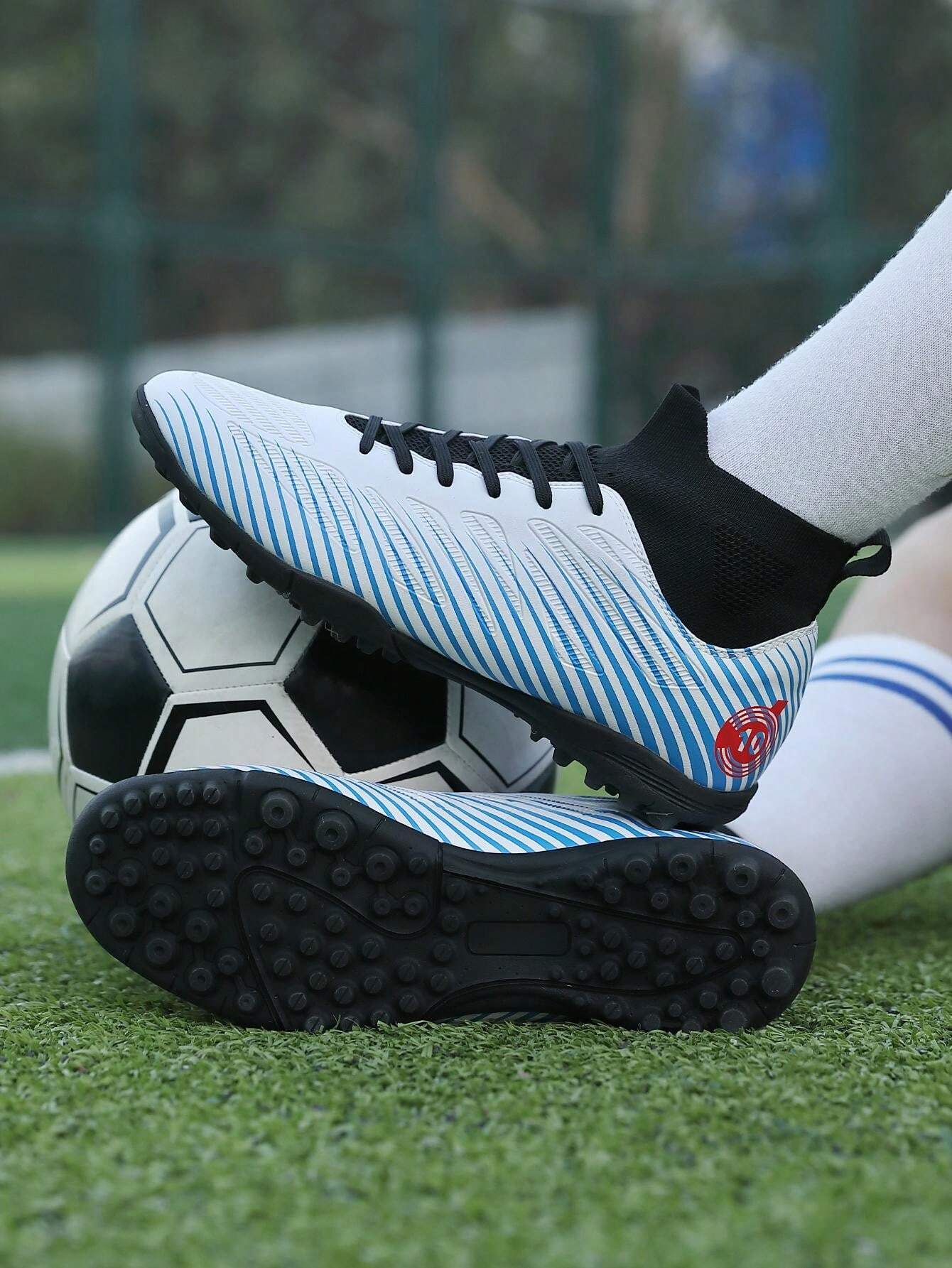 High-Top Professional Football Shoes With Studs, Unisex Outdoor Soccer ...