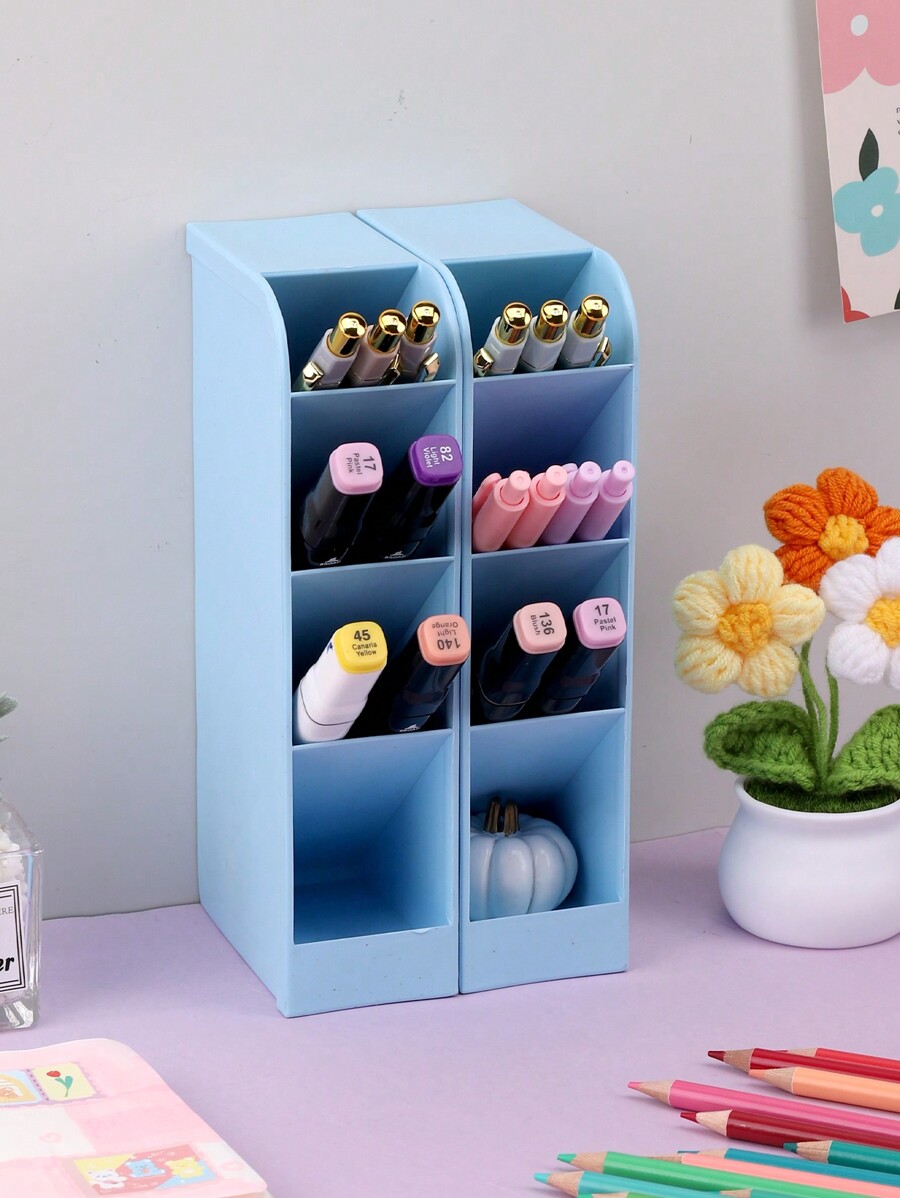Slant Plug Multi-Functional Plastic Office Storage Desktop Organization ...