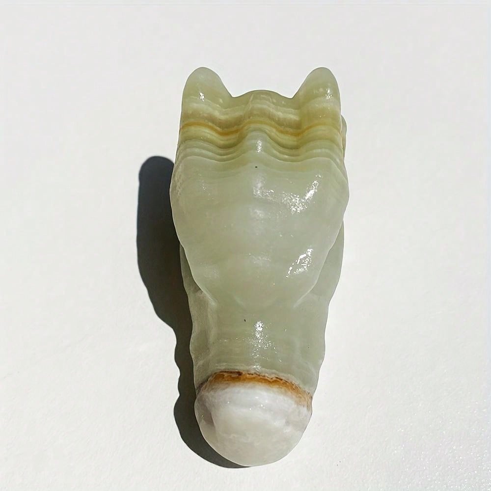 5.5cm Natural Afghan Jade Crystal Dragon Head, Hand Carved Realistic ...