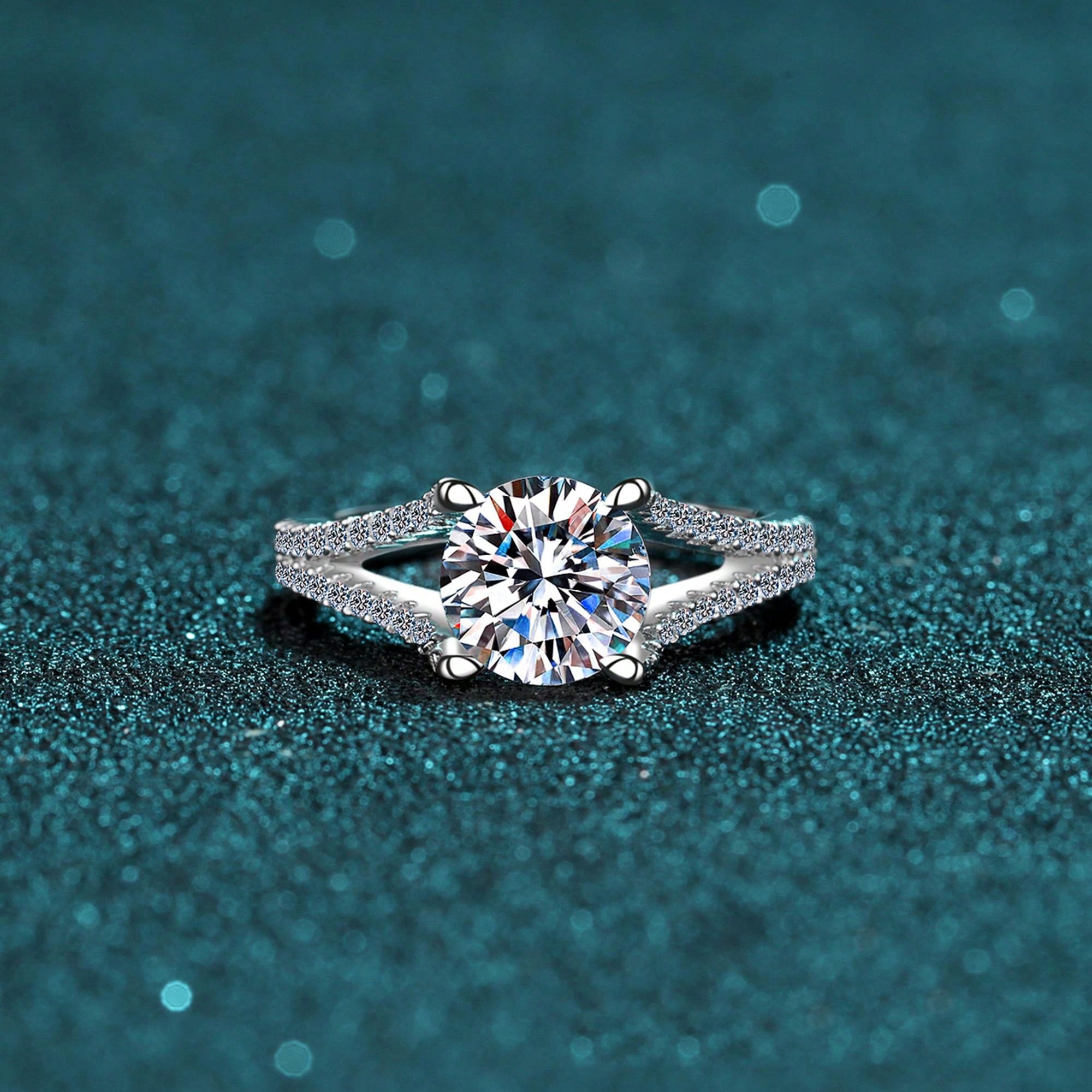 Luxurious And Versatile S925 Sterling Silver Ring For Women With 2 ...