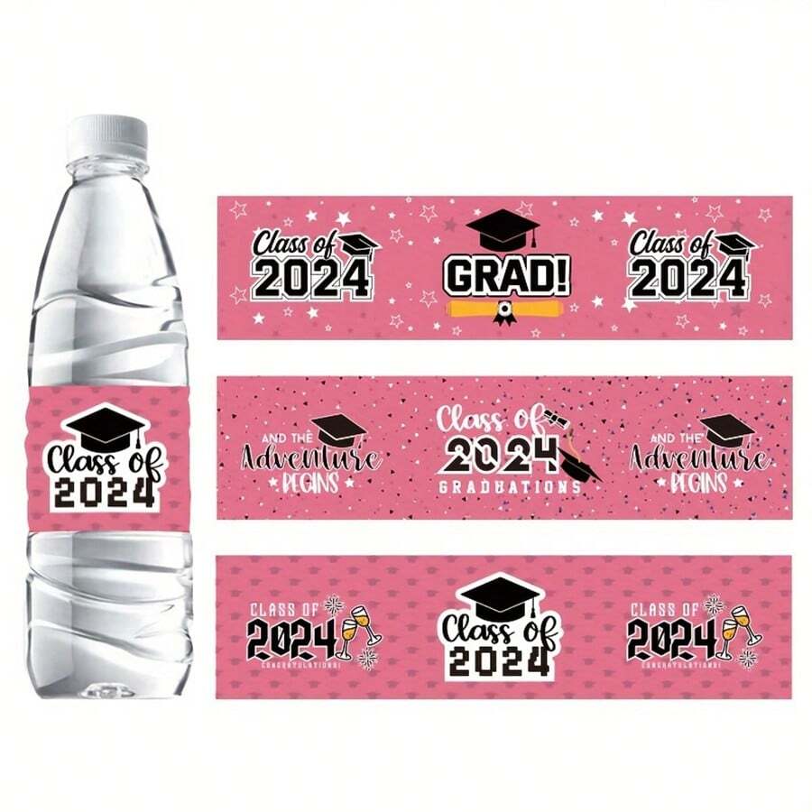 6 Sheets Graduation Mineral Water Stickers, Graduation Party Waterproof ...