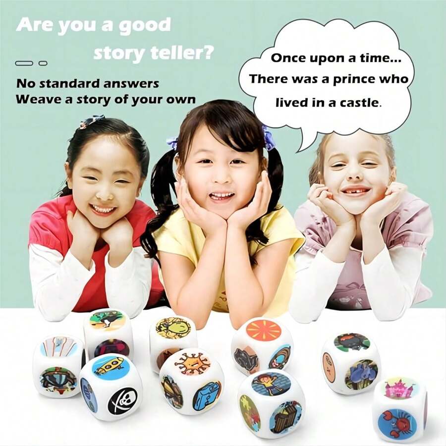 Story Dice Set, 9 Colorful Storytelling Cubes For Early Education, 54 ...