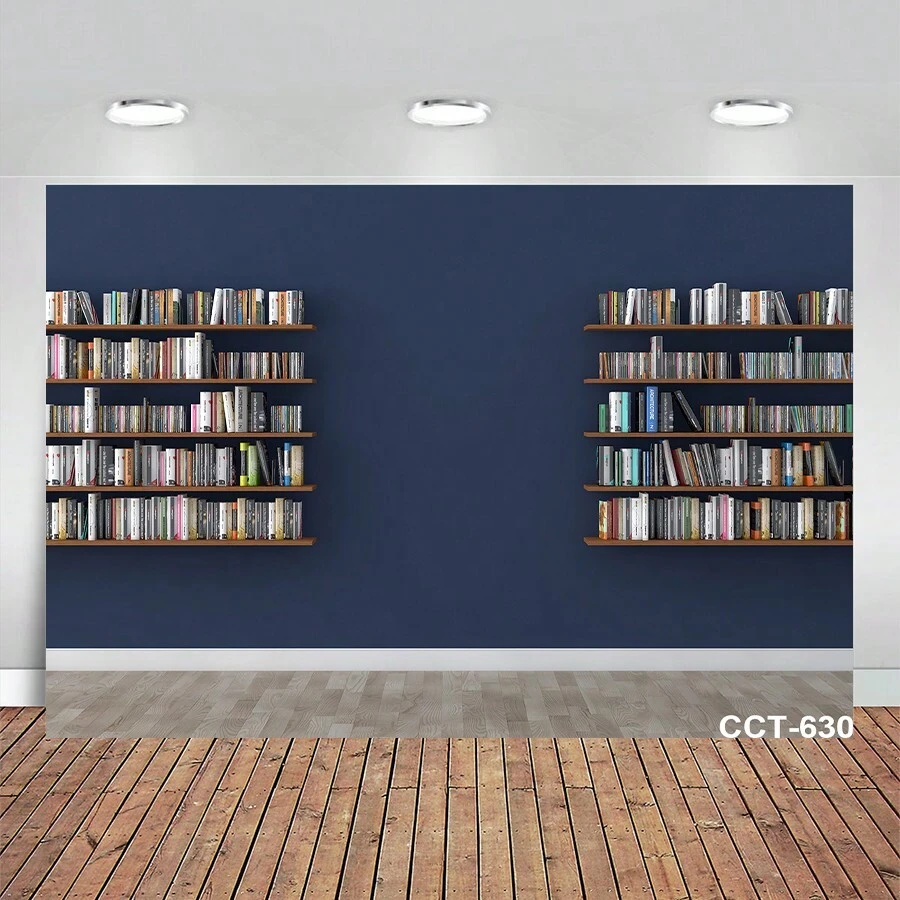 Vintage Retro Style Old Bookshelf Library Back To School Backdrops Baby ...