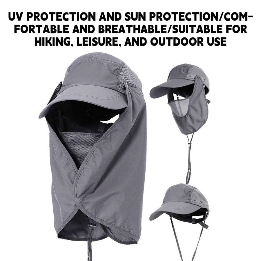 Outdoor Wide Brim Fishing Hat UPF 50+ Ergonomic Fishing Cap With Face ...