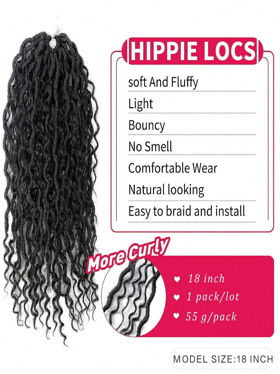 1PC Goddess Locs Crochet Hair 18 Inch, Locs Crochet Hair Pre Looped For ...