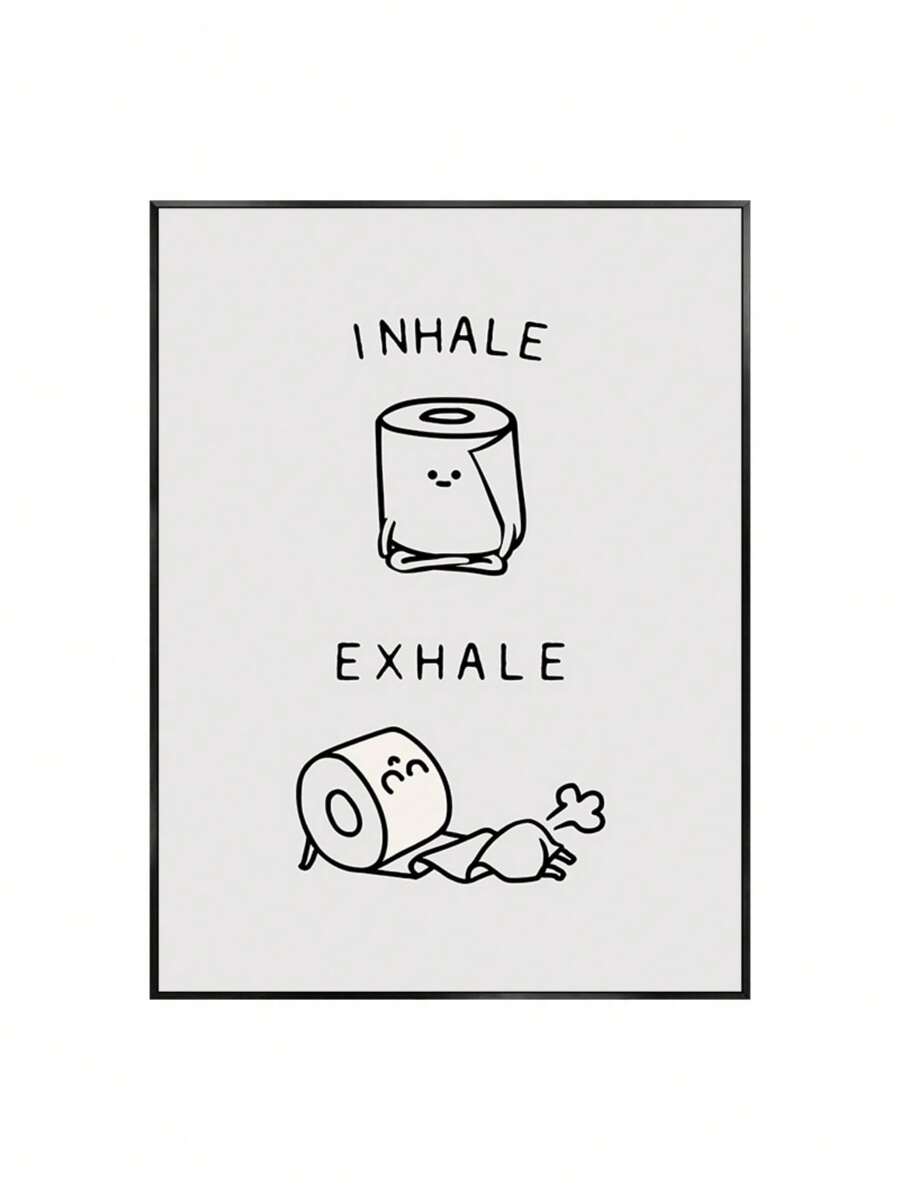 1pc Abstract Humour Bad Smell Funny Bathroom Poster Black White Prints ...