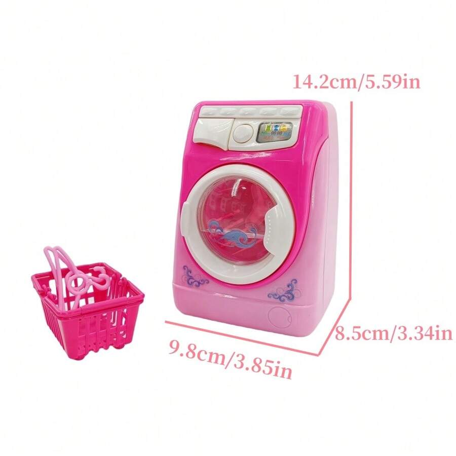 Miniature Kitchen Playset With Pink Washing Machine For Pretend Play ...