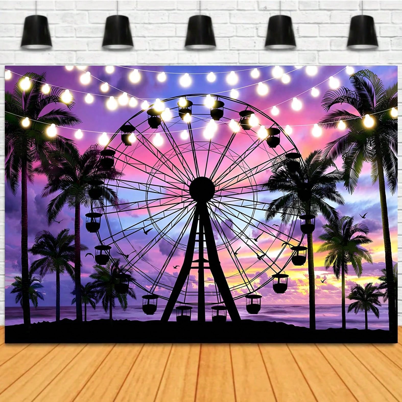 Summer Ferris Wheel Photography Backdrop Beachside Music Festival Party ...