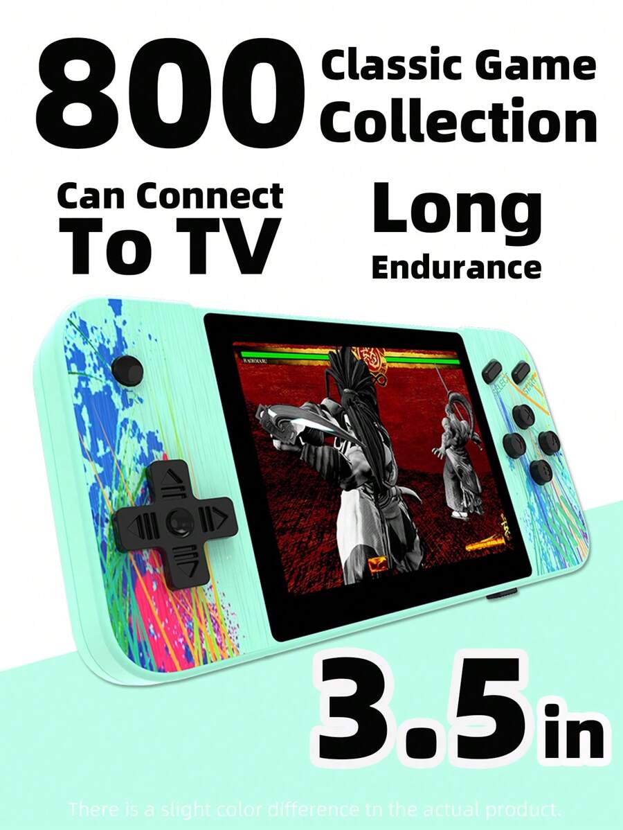 Retro Handheld Game Console With 800 Classic Games, Big Screen, Two ...