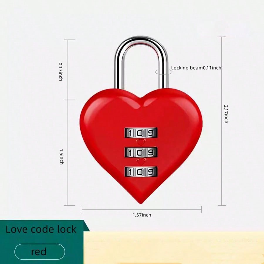 Candado De Corazón De Amor Con Código De Combinación De 3 Dígitos ...