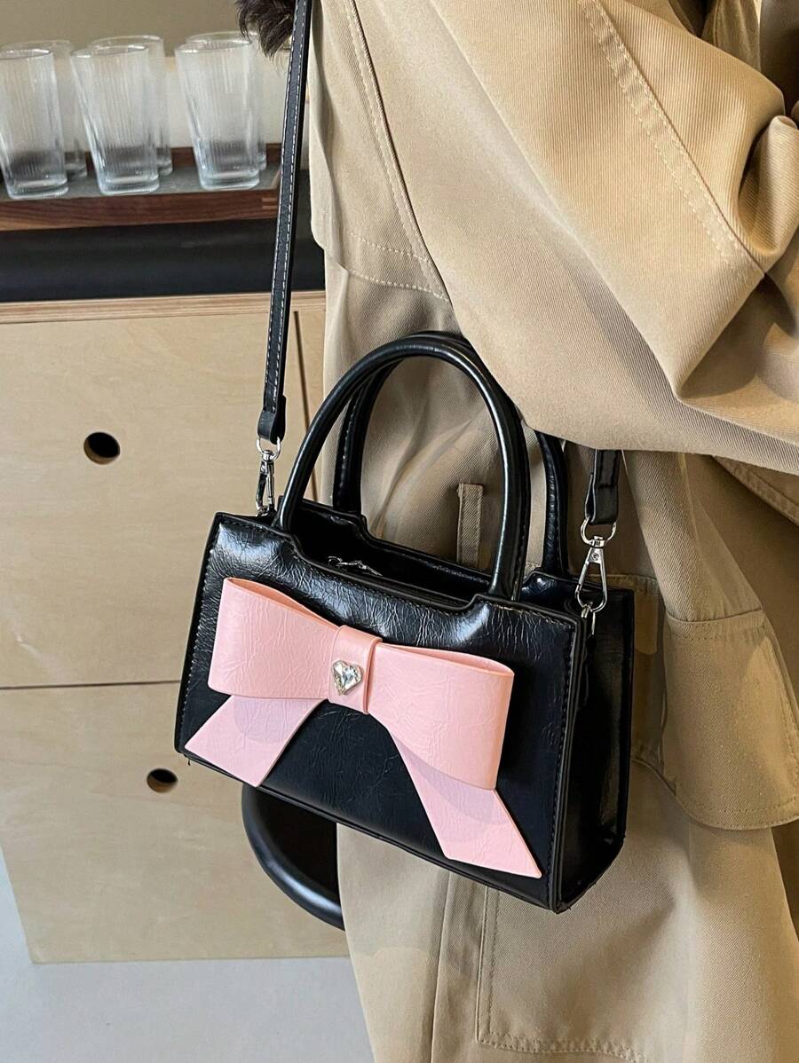 2024 New Arrival Women's Cute Butterfly Knot Small Square Shoulder Bag ...