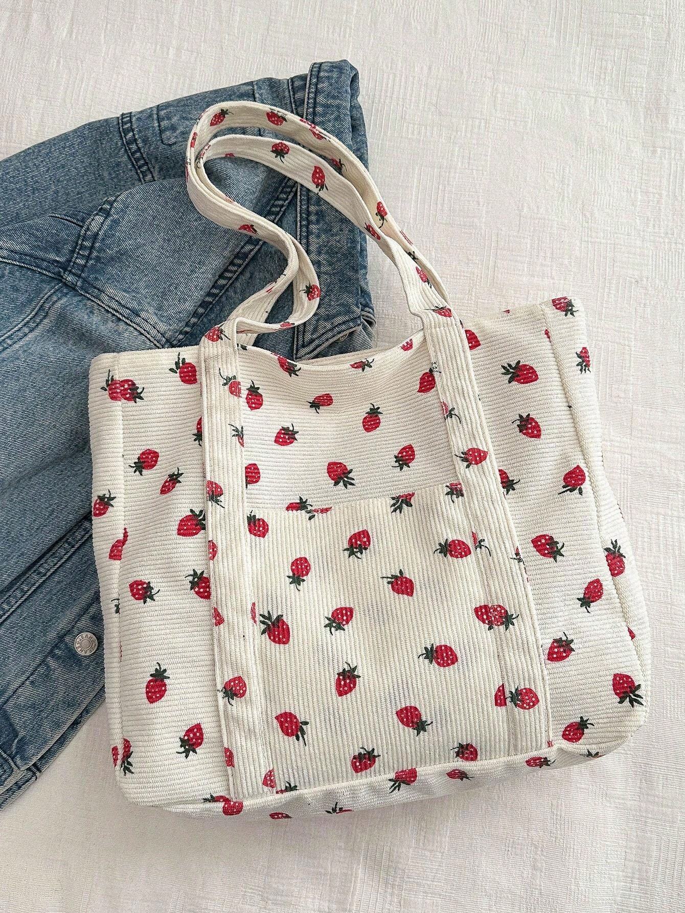 1 sacola de ombro de abertura com zíper de Tecido Impresso de Moda ...