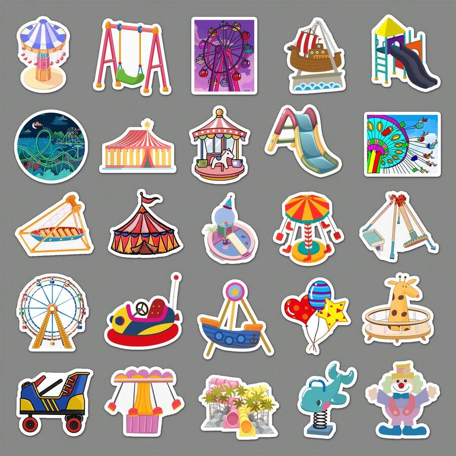 50pcs Cute Cartoon Waterproof Stickers For Amusement Park | SHEIN USA