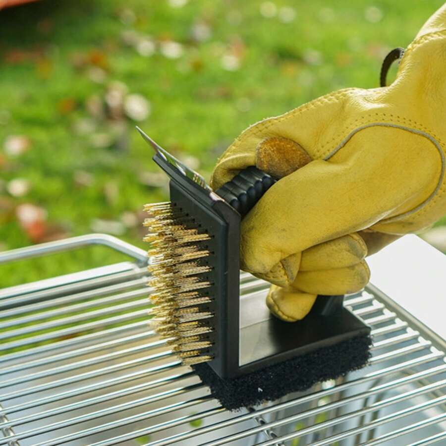 3 In 1 BBQ Grill Cleaning Brush Grill Brush Scraper & Foam Scrubber ...