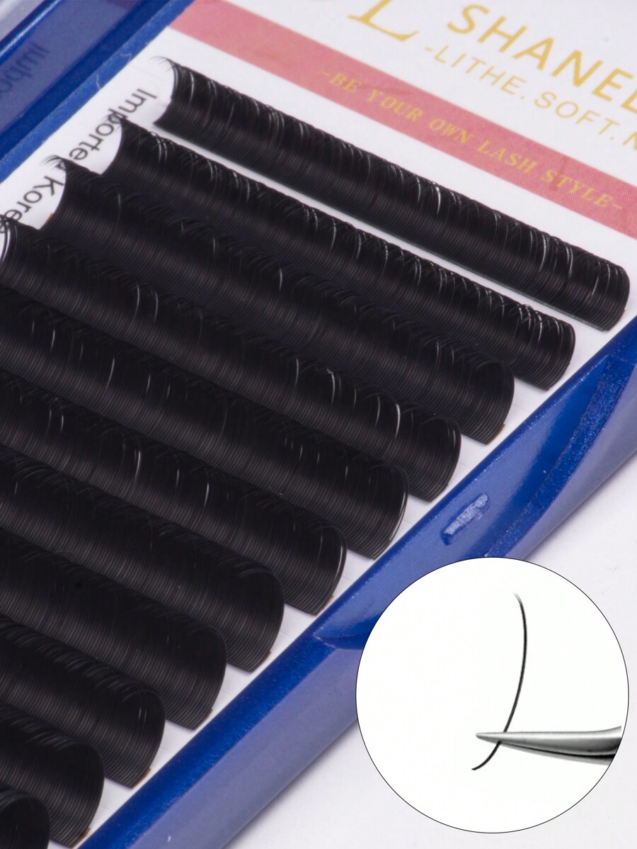 0.25 0.15 Flat Lashes Extensions Mixed Lash Trays 8-15mm Matte Black ...