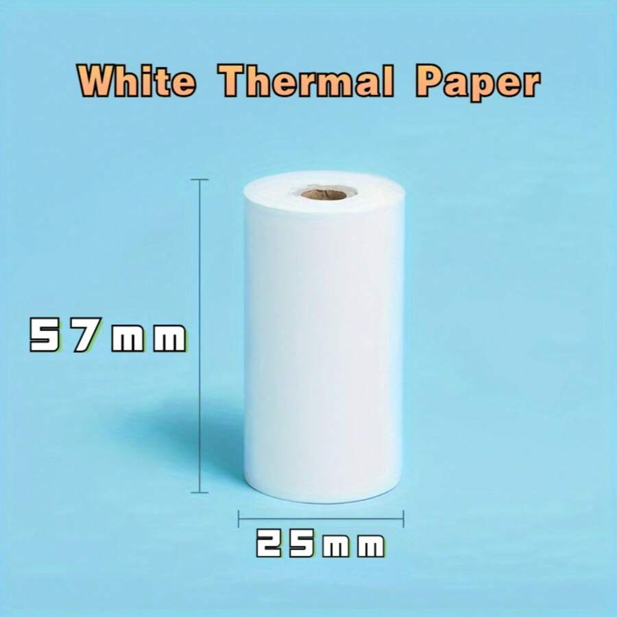 10 Rolls Mini Thermal Printer Paper Print Black On White 57mm Width ...
