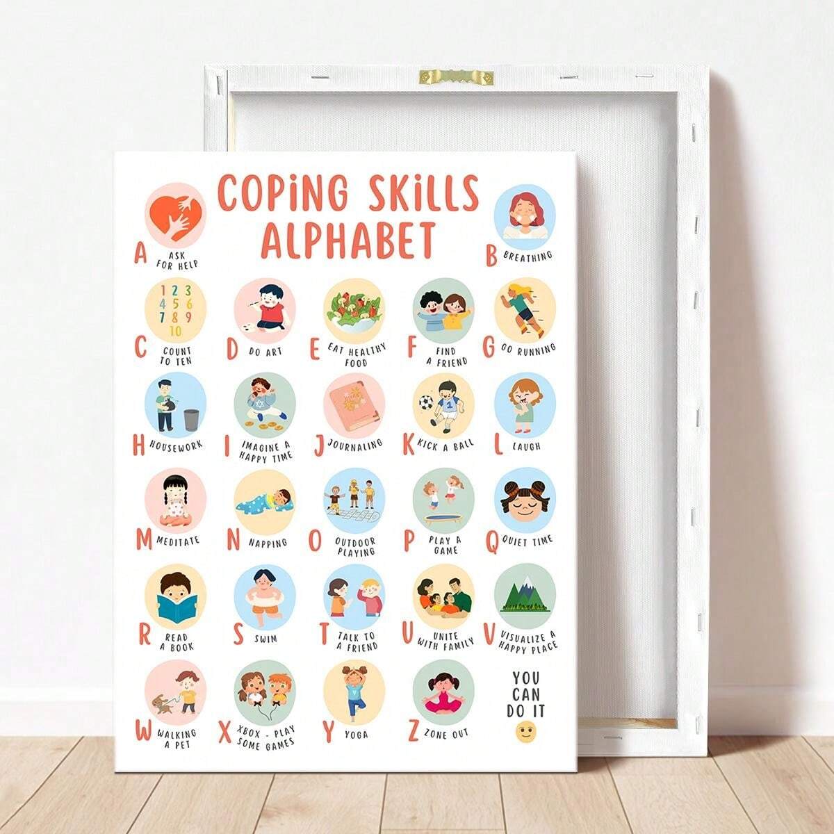 1PC Alphabet Coping Skills For Kids Teens, Grounding Techniques, Social ...