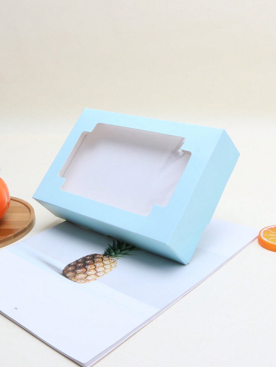 5pcs Blue Pastry & Afternoon Tea Clear Window Packaging Box | SHEIN USA