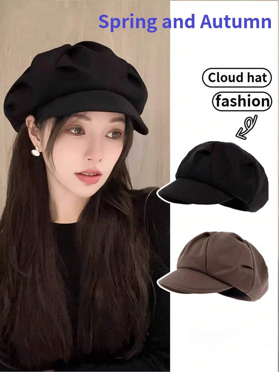 Cloud Beret Hat For Women, Chic Octagon Painter Hat, Highlight The Face ...