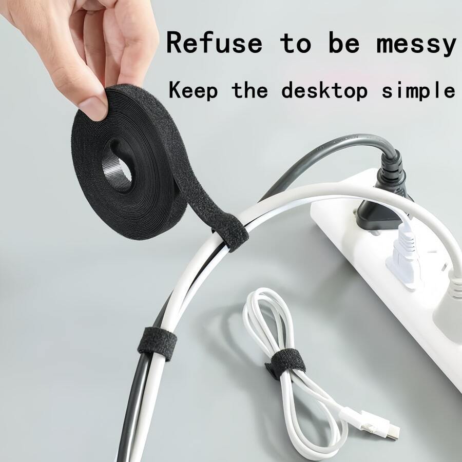 1roll 5m Nylon Self Adhesive Hook And Loop Cable Tie, Back To Back ...