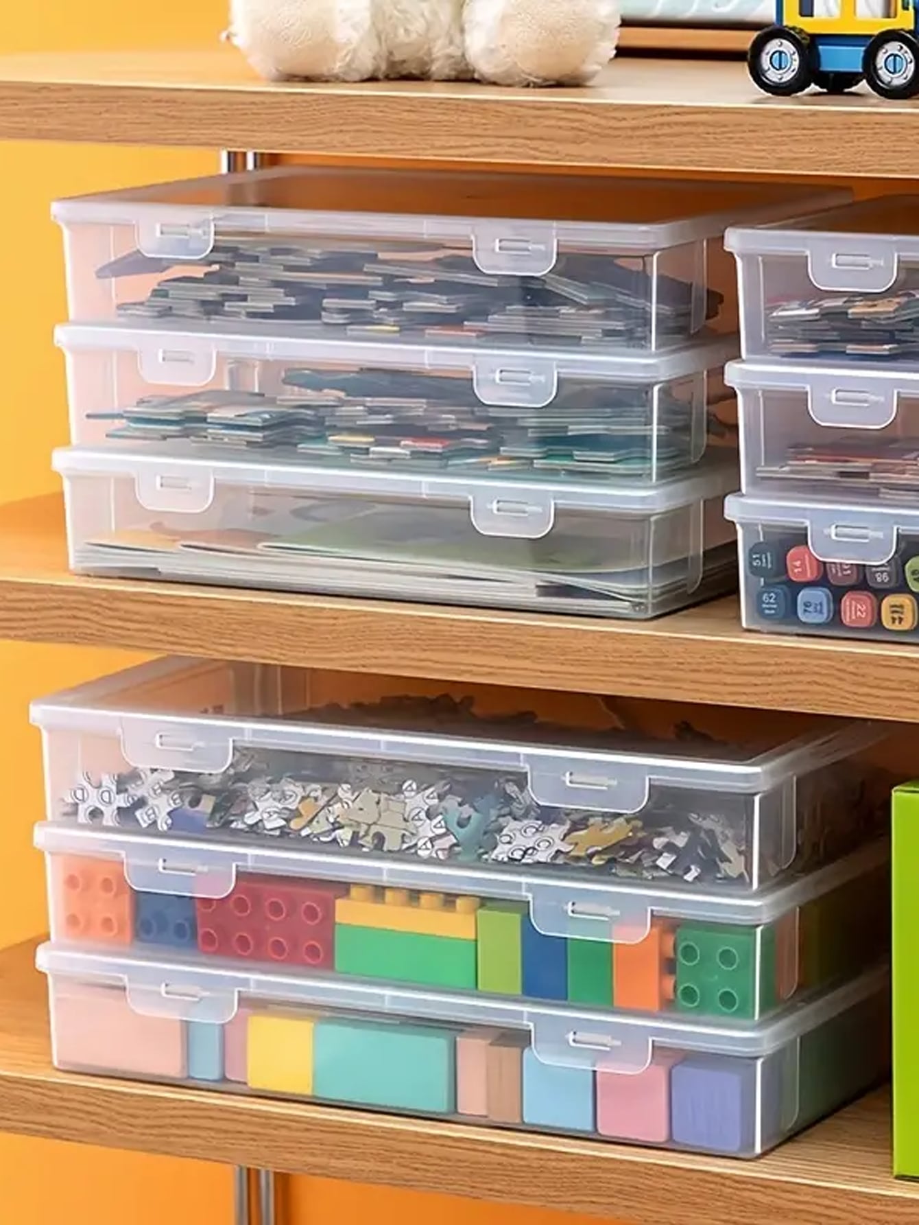 Storage Box, Toy Building Blocks Sorting Box, Transparent Parts Small ...