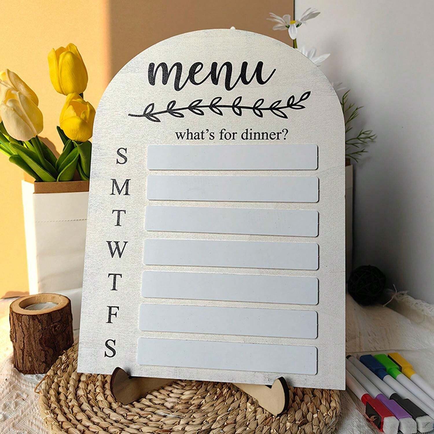 Magnetic Wooden Menu Weekly Planner, Message Board, Recipe Writing ...