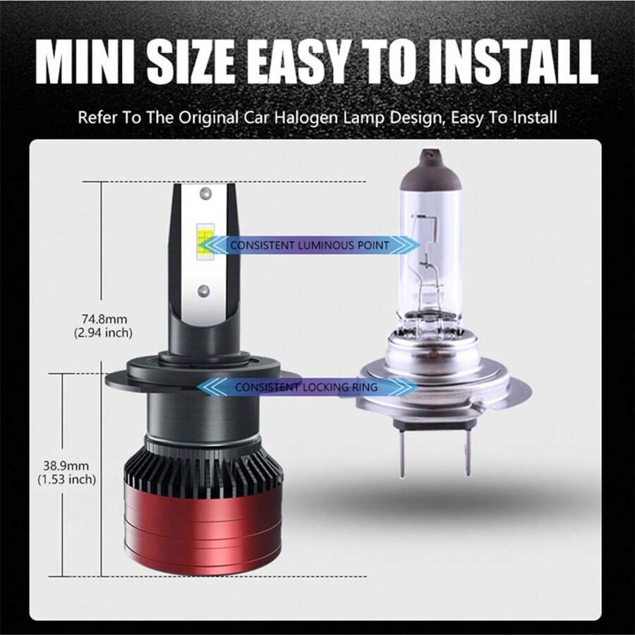 2pcs H1 Led Healight Bulbs 60W 30000lm 6000K H1 Led Fog Lights H1 Led ...