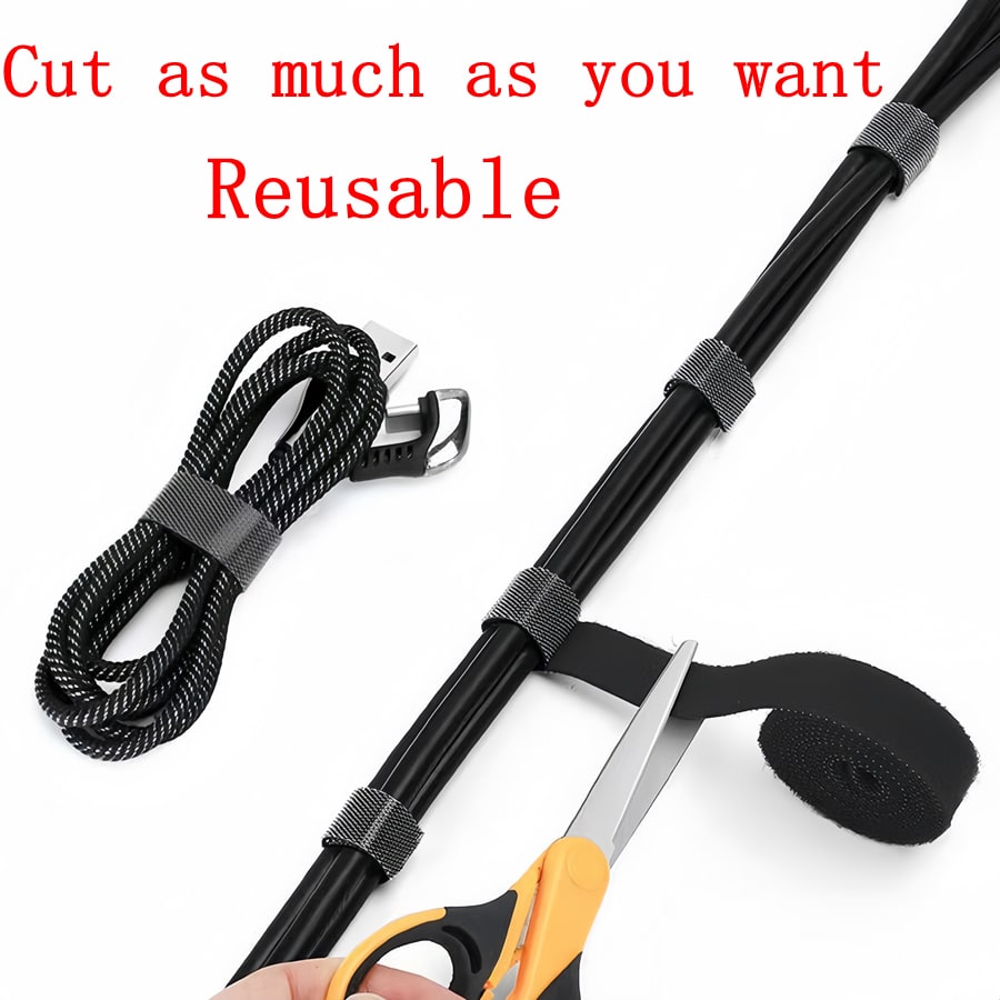 1roll 5m Nylon Self Adhesive Hook And Loop Cable Tie, Back To Back ...