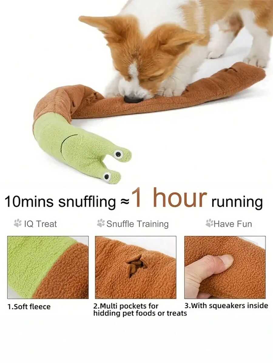 Pet Toy Plush Snail Sniffing Pad, Teeth Grinding, Bite Resistant, Sound ...