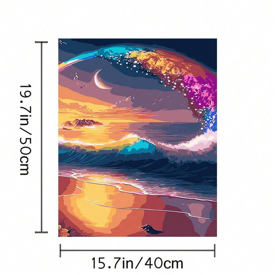 1 Stück Gerollte Leinwand-keine Falte, Diy Acrylmalerei Nach Zahlen Für Erwachsene Und Kinder ...