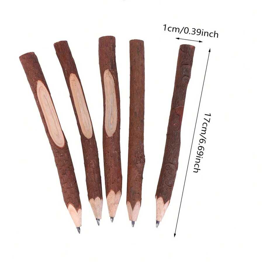 5pcs/Pack Branches And Branches Wooden Ballpoint Pens Personalized Art ...
