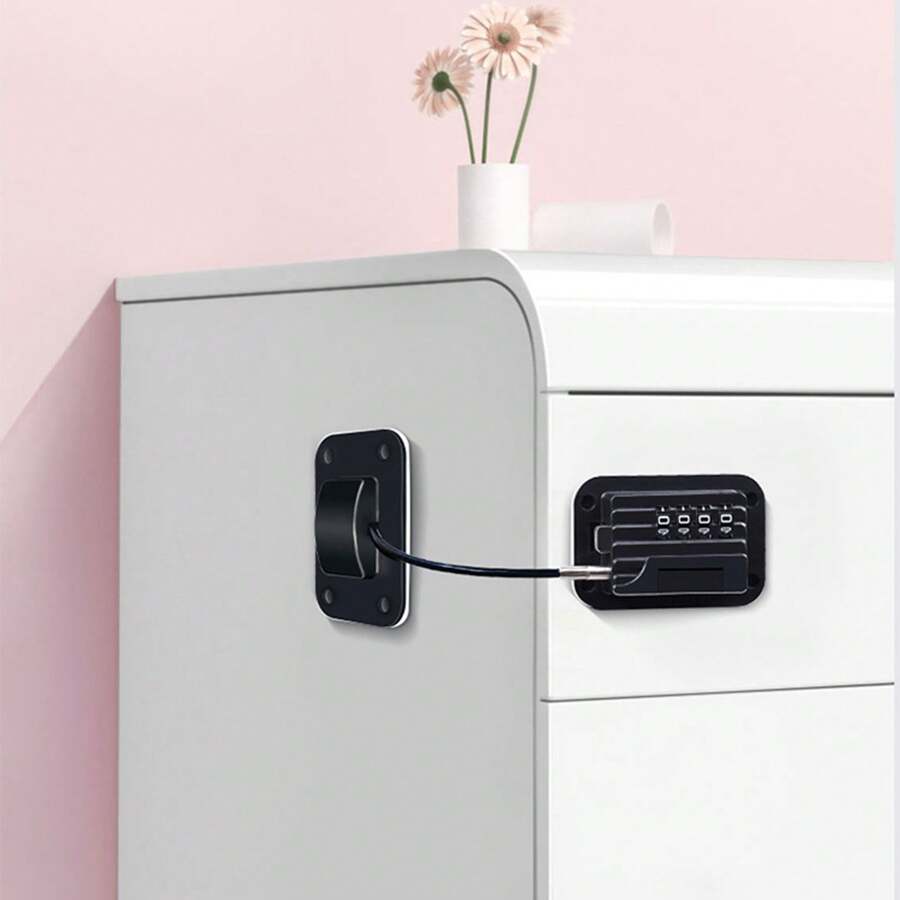 1pc 4-Wheel Password Refrigerator Lock, Heavy Duty Combination Fridge ...