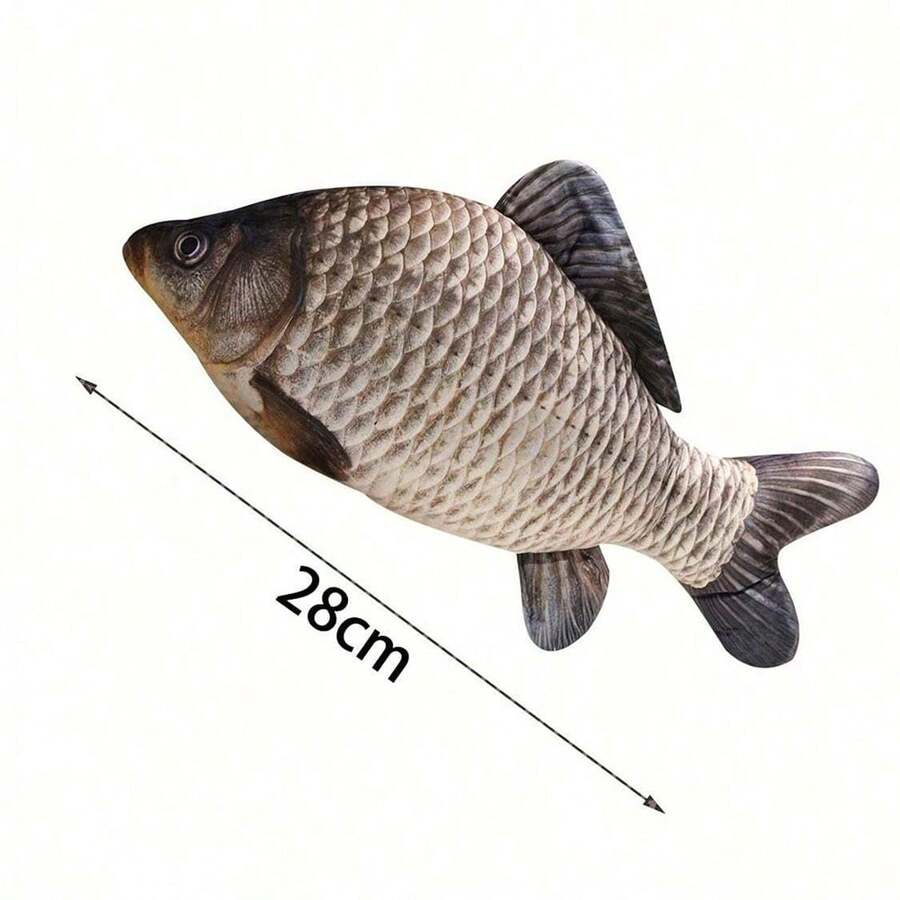 Interactive Plush Fish Toy For Cats, Simulation Stuffed Fish Pillow ...