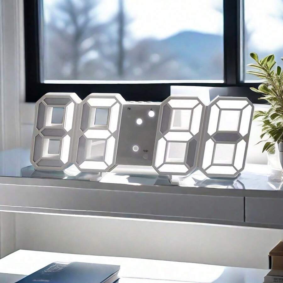 1pc 3d Night Light Digital Clock, Wall Mounted/Desk/Table Clock, Smart ...