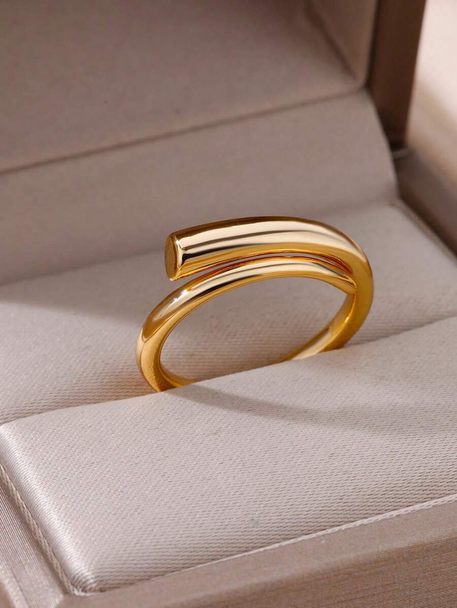 1Pc Minimalist Stainless Steel Rings For Women Aesthetic Finger Couple ...