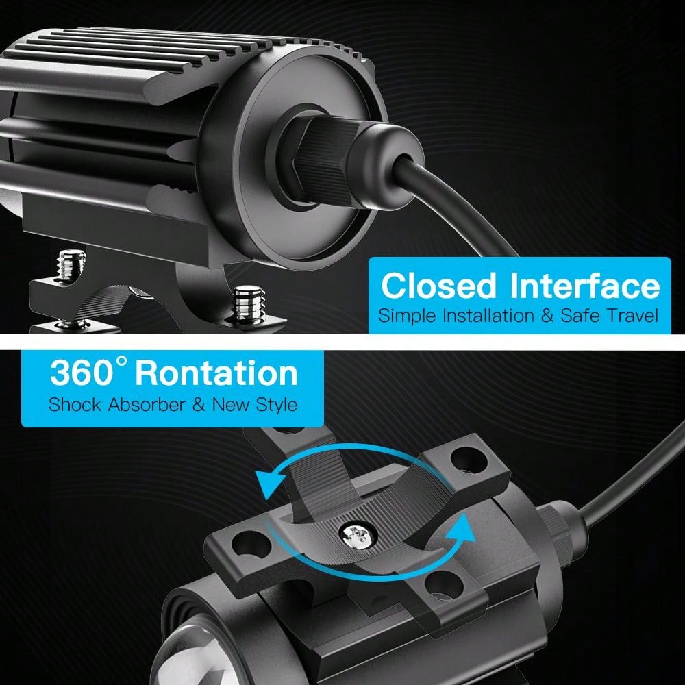 Led Motorcycle Auxiliary Light, Dual Color High Brightness External ...