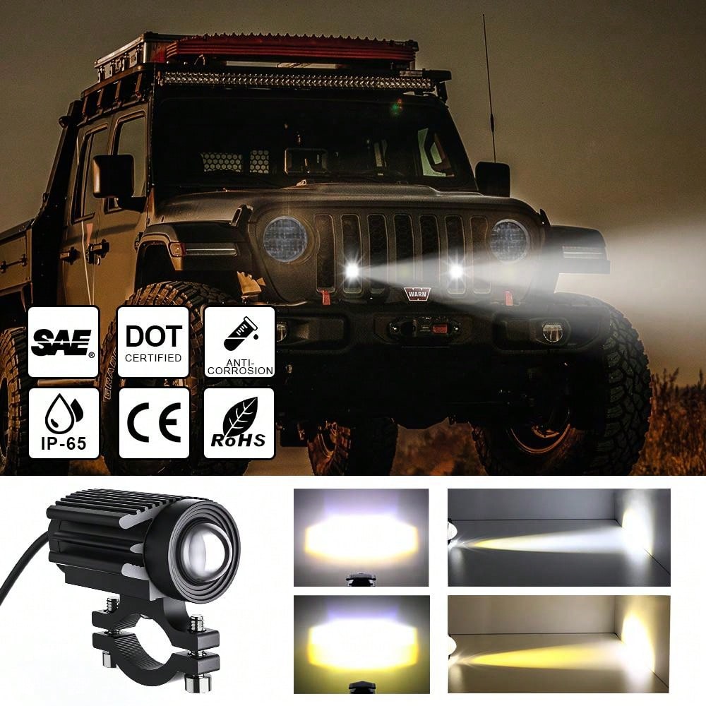 Led Motorcycle Auxiliary Light, Dual Color High Brightness External ...