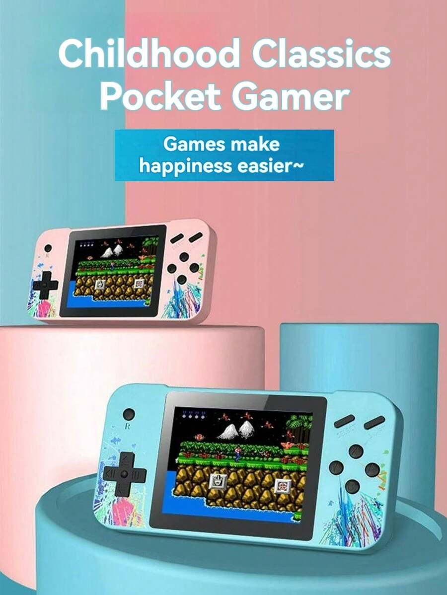 Retro Handheld Game Console With 800 Classic Games, Big Screen, Two ...