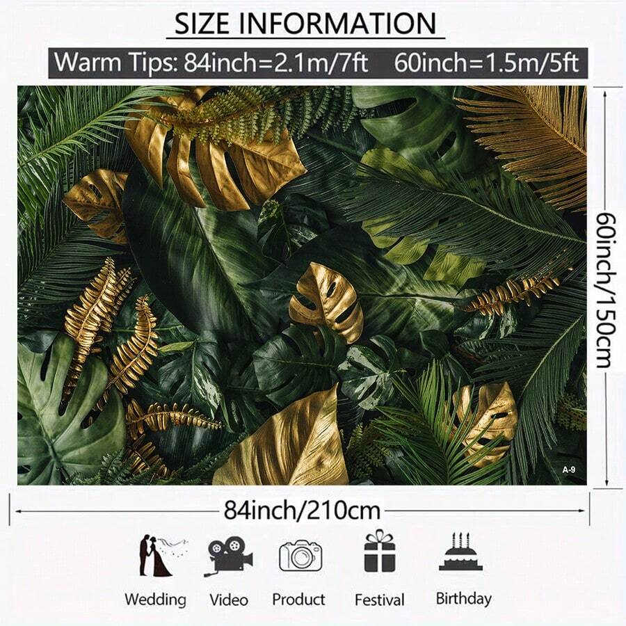 Tropical Green Leaves Backdrops Jungle Grass Leaf Wall Wedding Birthday ...